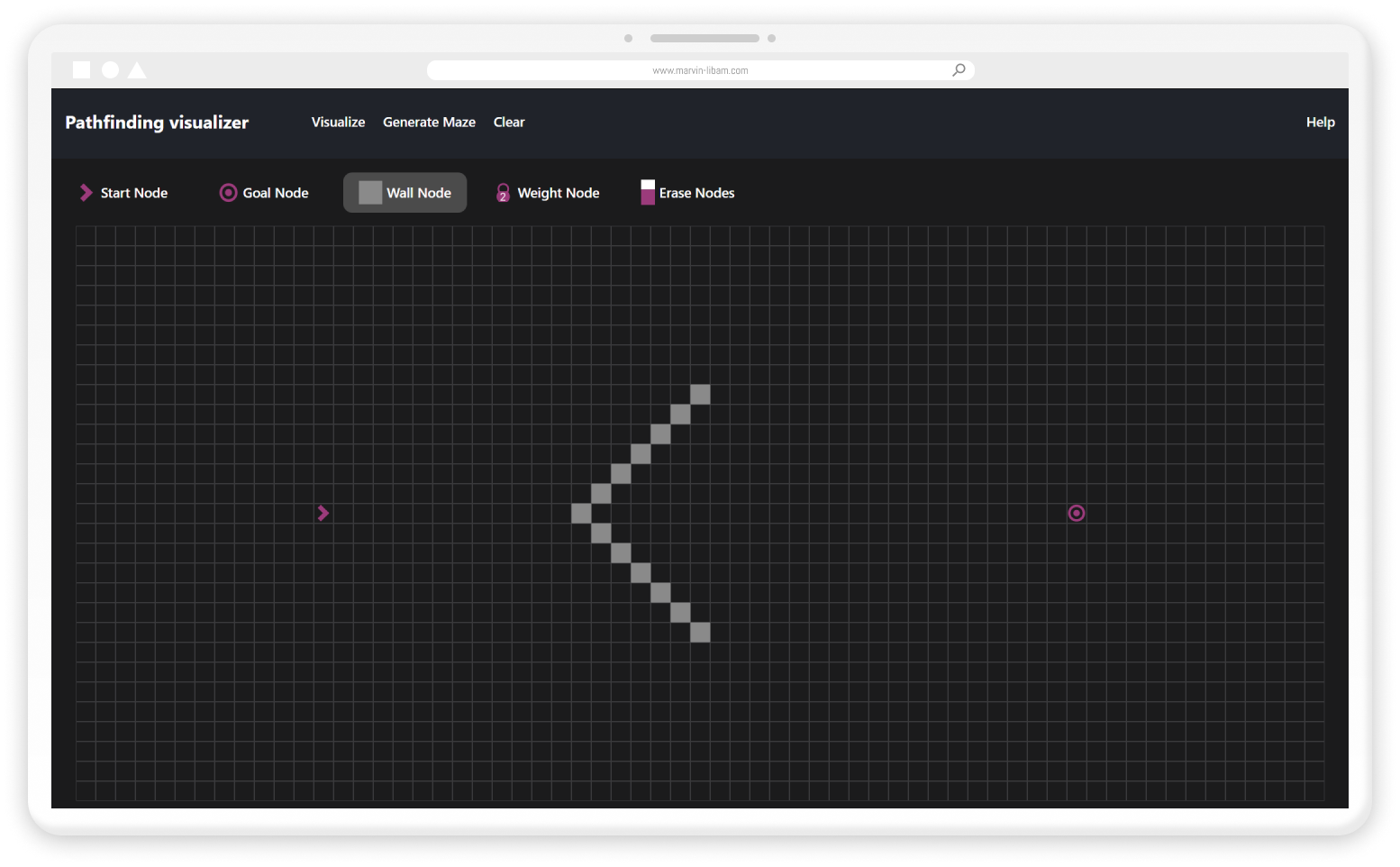 Pathfinding visualizer - Marvin Libam